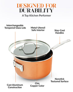 Gotham Steel Stackable Pots and Pans- Stackmaster 10 Piece Cookware Se ...